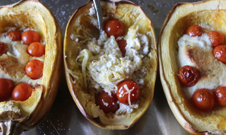 Boursin Cheese Spaghetti Squash - The Coconut Mama