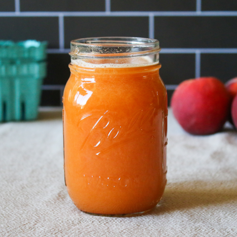 Fresh Peach Juice Recipe - The Coconut Mama