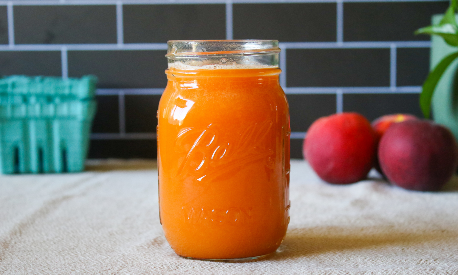 Fresh Peach Juice Recipe - The Coconut Mama