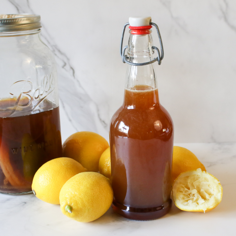 Lemon Kombucha Recipe (So Tangy!) - The Coconut Mama