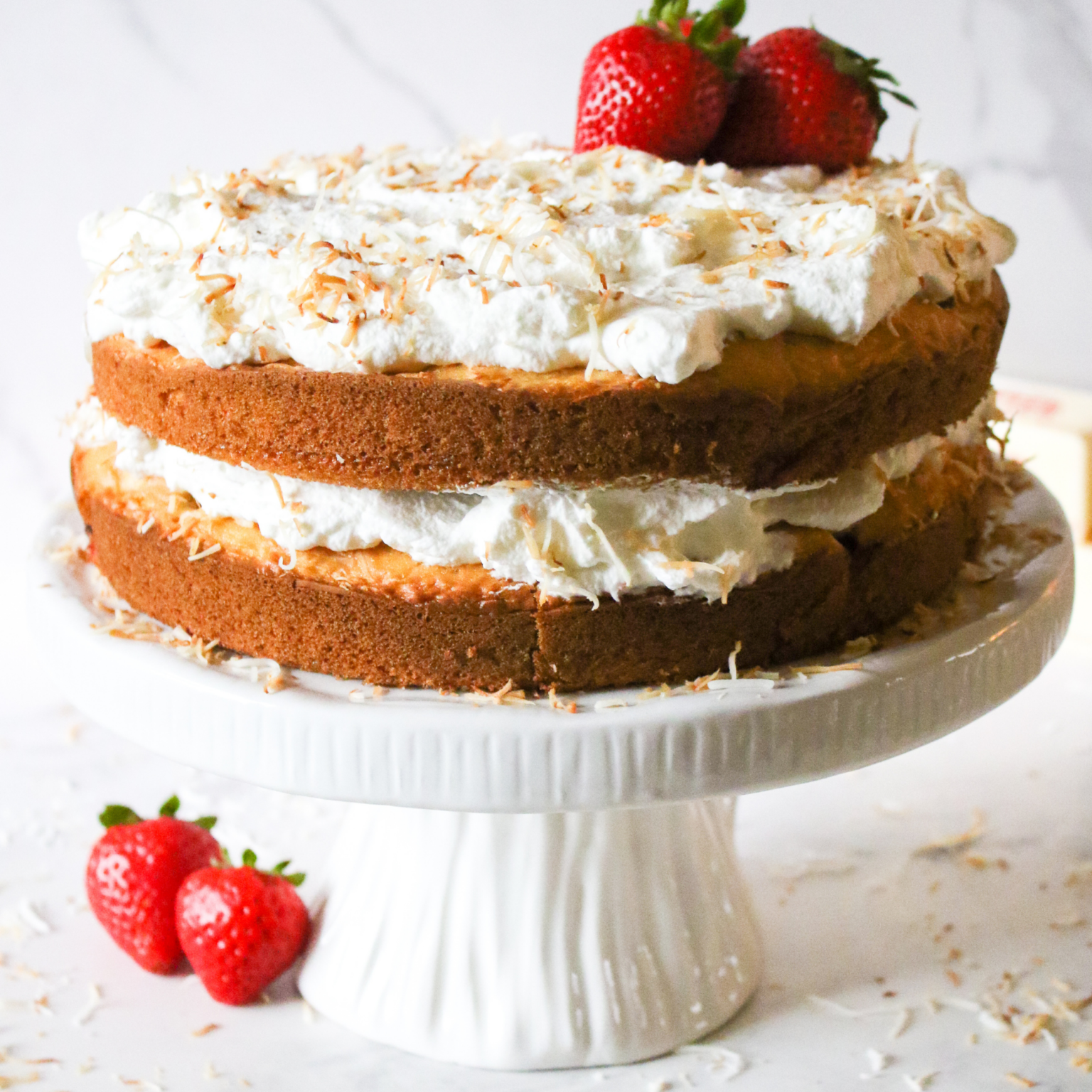 Strawberry Coconut Cake - The Coconut Mama