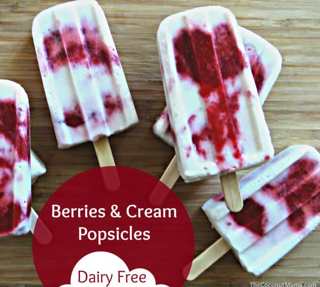 Strawberries & Cream Dairy Free Popsicles